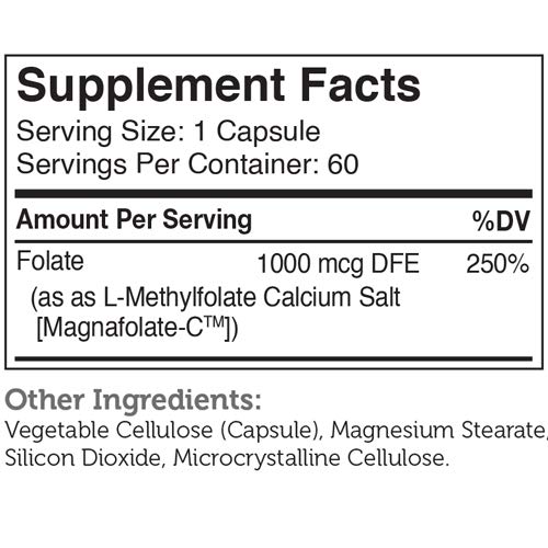 Zahler Methyl Folate (Quatrefolic Acid), 1000MCG, Supports Healthy Fetal Development, Certified ...