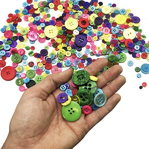 Seasonsky 800 PCS Assorted Mixed Color Resin Buttons 2 and 4 Holes ...