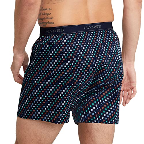 Hanes Men Hanes Mens Tagless Boxers With Exposed Waistband Assorted