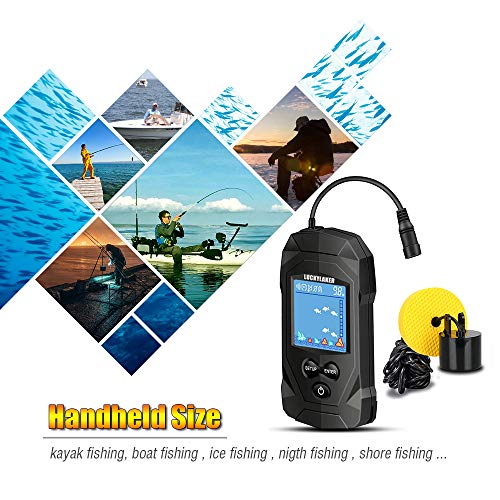 LUCKYLAKER Water Boat Fish Finders Depth Portable Handheld Fish Finder Transducer Wired Ice ...