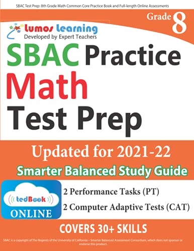 SBAC Test Prep: 8th Grade Math Common Core Practice Book and Full ...