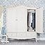 Juliette Shabby Chic White Triple Wardrobe with hanging rails, shelves ...
