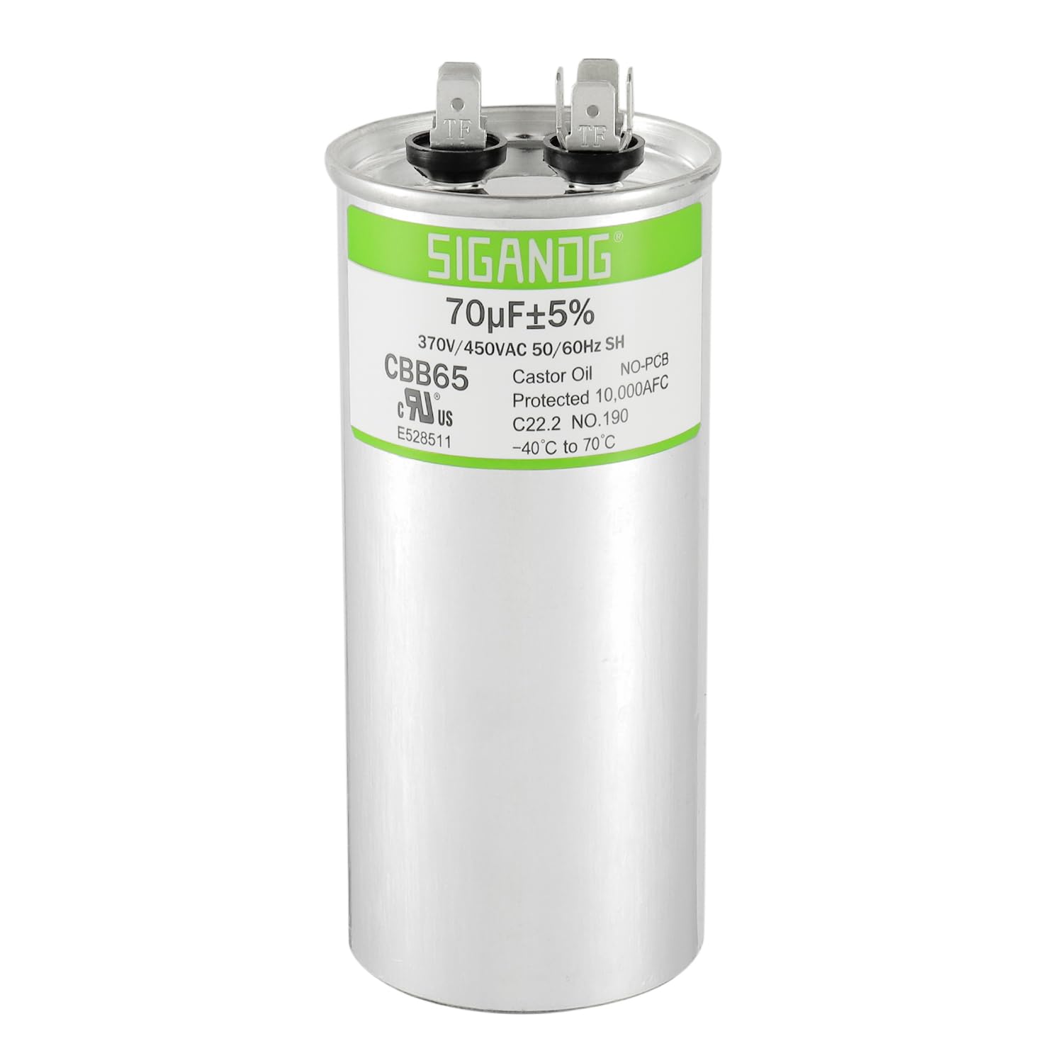 SIGANDG 70uF 70 MFD 370V or 450V CBB65 Run Start Capacitor 70 uF 370 ...