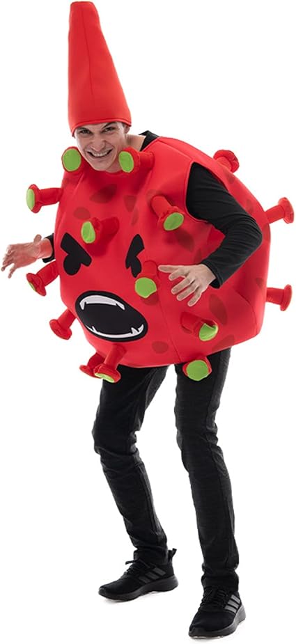 Halloween New Cosplay Costume Coronavirus Funny Party Costume Red Prop ...