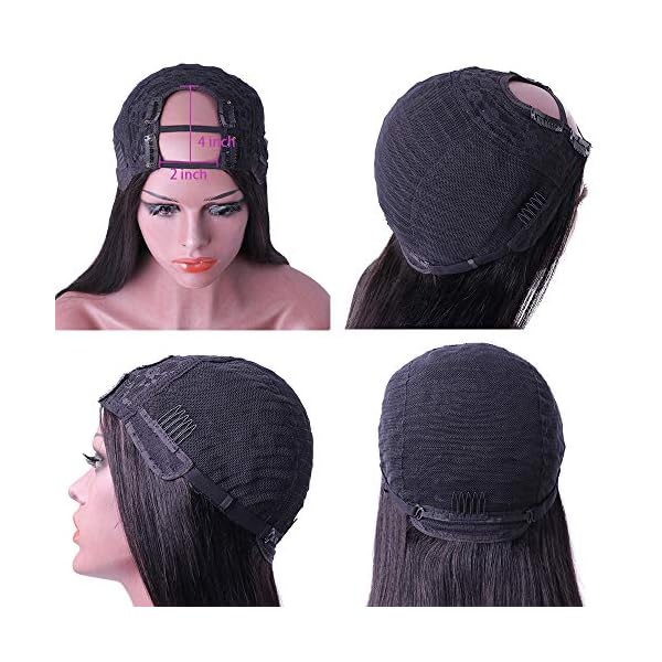 Nvnvdij U Part Wigs Straight Brazilian Virgin Human Hair Wigs for Black ...