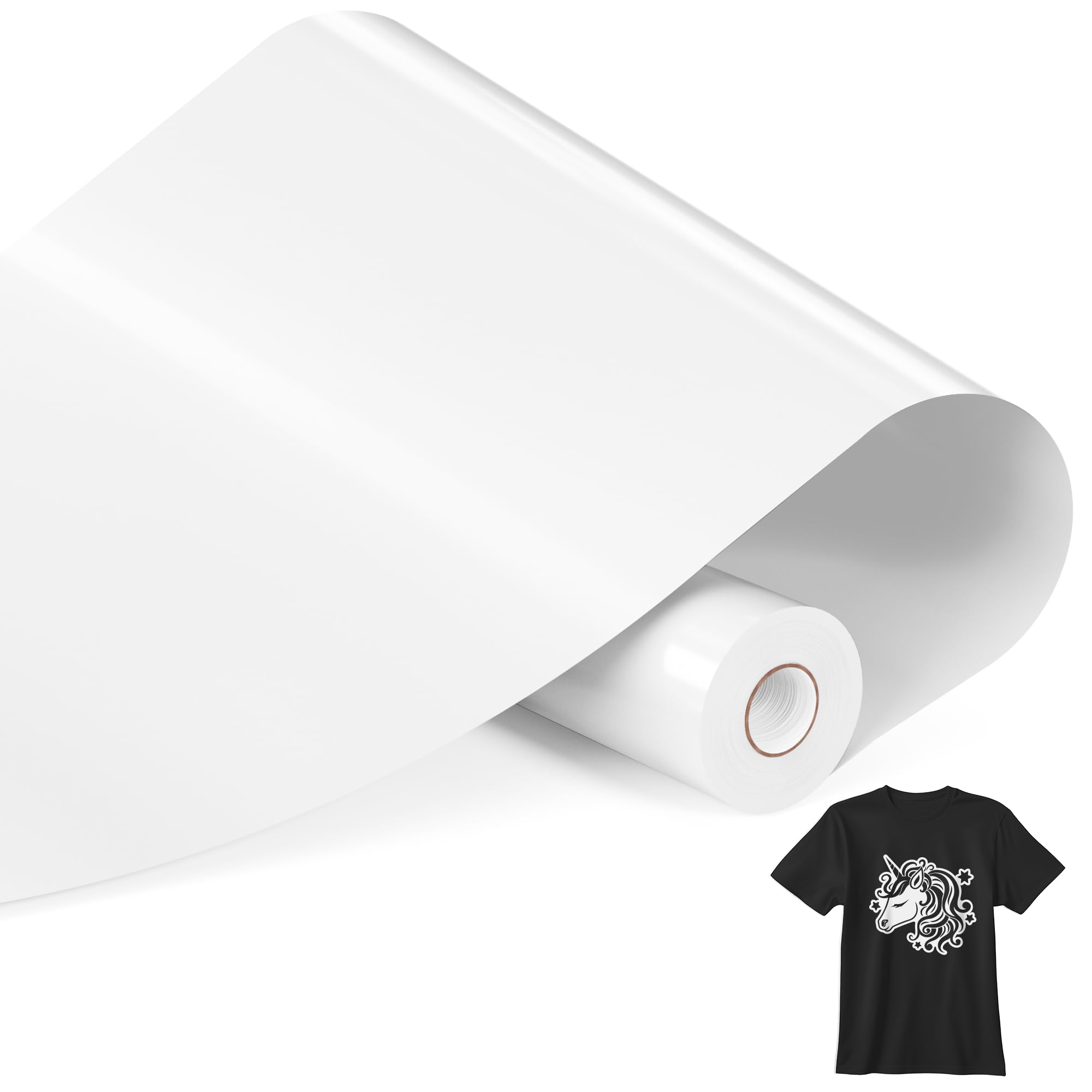 White Heat Transfer Vinyl, 12" X 25ft White HTV, White Iron on Vinyl ...