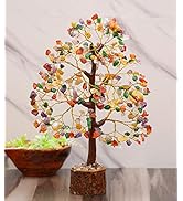 Amazon.com: Crocon Rose Quartz Gemstone Tree Feng Shui Figurine Money ...