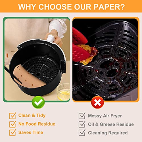 Safmord Air Fryer Parchment Paper, 9 Inch Round Air Fryer Liner, 200PCs ...