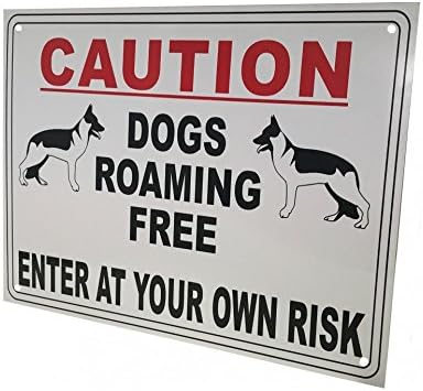 Dogs Roaming Free Warning Sign, External, Pre-Punched Corner Fixing ...