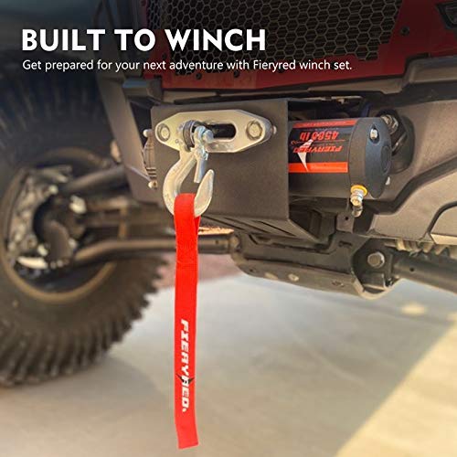 FIERYRED 12V Electric Winch with Synthetic Rope 4500LBS Wireless Towing ...