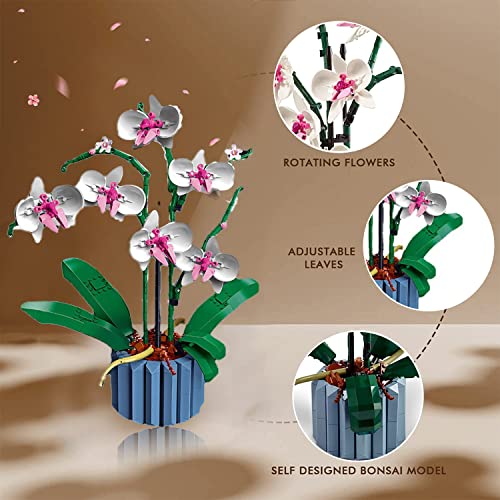 Orchid Flowers Bouquet Building Set for Adults, Orchid Flower Botanical ...