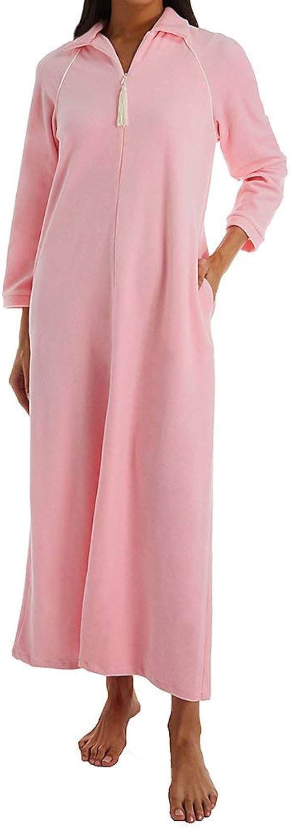 Amanda Rich Women's Velour Zip Front Robe 607-37 at Amazon Women’s ...