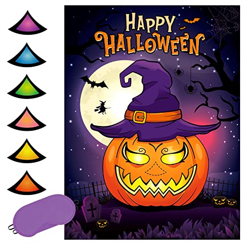 Pin The Nose on The Pumpkin - Halloween Party Games for Kids Halloween ...