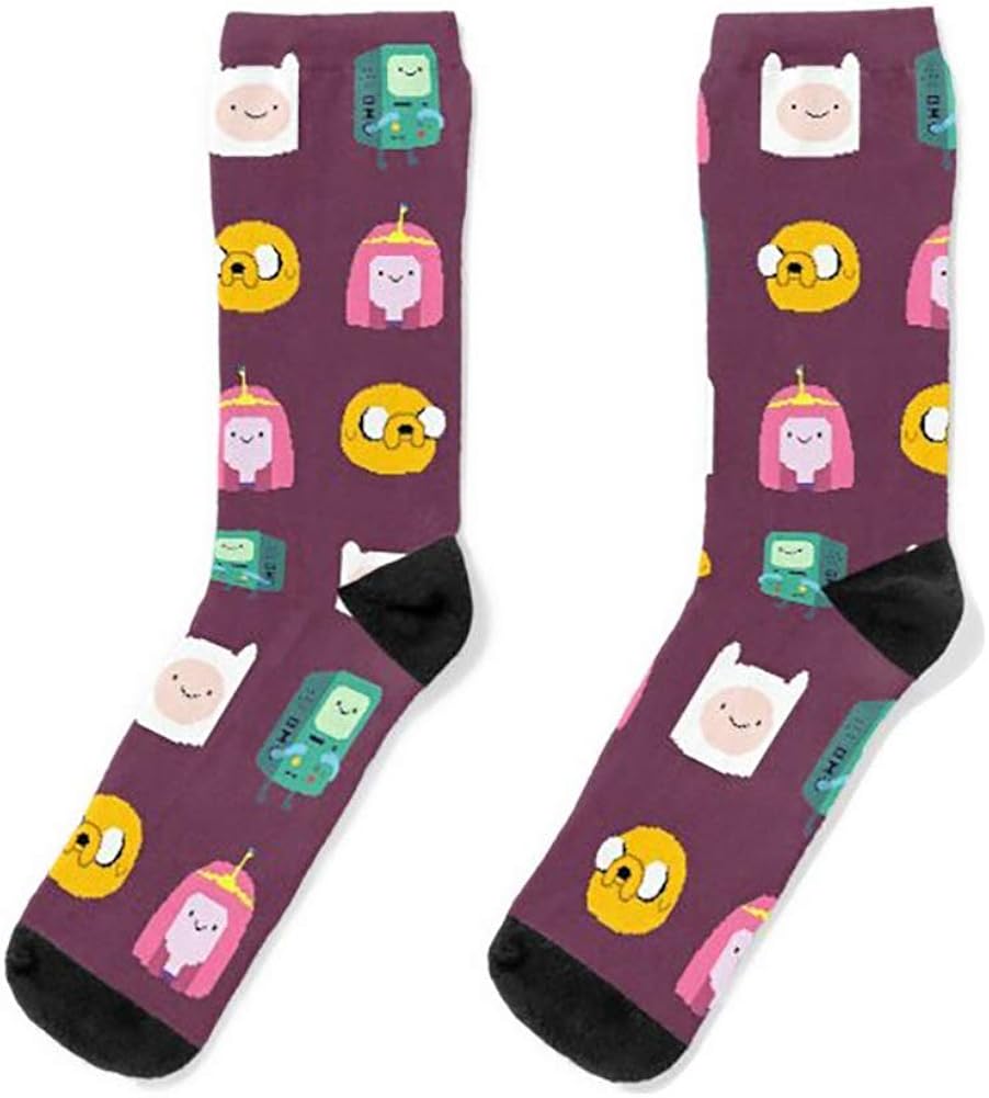 Amazon.com: Adventure Time P_I_X_E_L P_A_T_T_E_R_N Socks Unisex socks ...