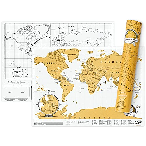Luckies Of London Scratch Off World Map Original Travel Size | Mini ...