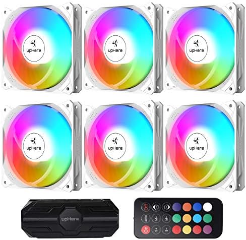 upHere 120mm RGB Case Fan,Remote Control,5V ARGB LED, Addressable ...