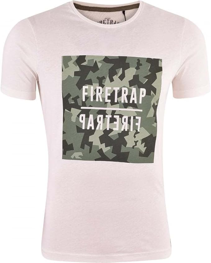 Firetrap Men's Designer Signature Logo Print Short Sleeved Shirt Top ...