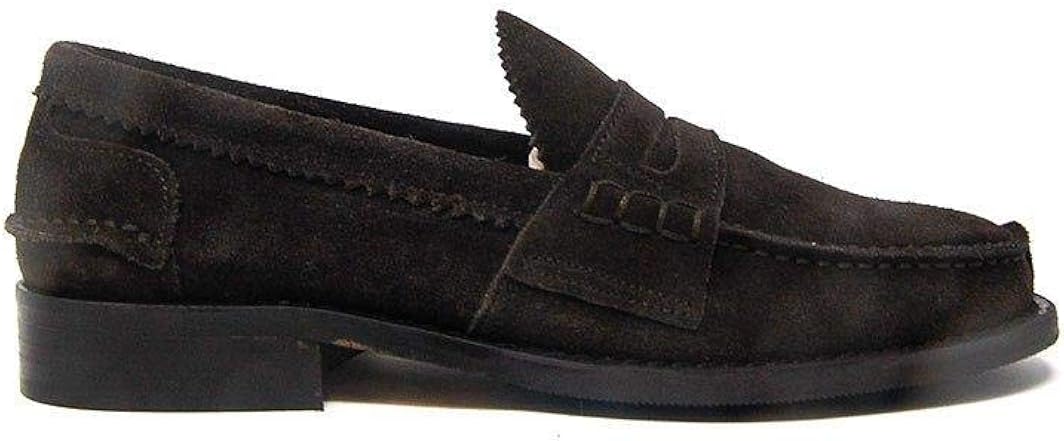 Scarpe Saxone Of Scotland Woman Penny Loafer Dark Brown Suede Scarpe e ...