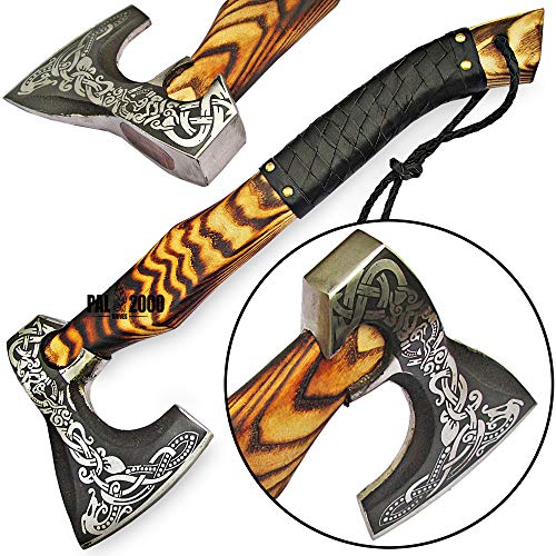 Axe - Custom Handmade Stainless Steel Viking Axe, Gorgeous - Solid Wood ...