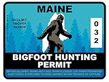 Bigfoot Gifts & Toys RDW Maine Sasquatch Hunting Permit - Color Sticker ...