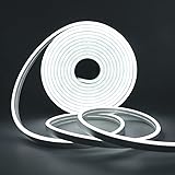 EverBright Led Neon Strip Lights 12V Rope Indoor Outdoor 16.4Ft 600SMD White Silicone Waterproof ...