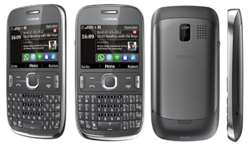 Nokia Asha 302 Unlocked GSM Phone with 3.2MP Camera, Video, QWERTY ...