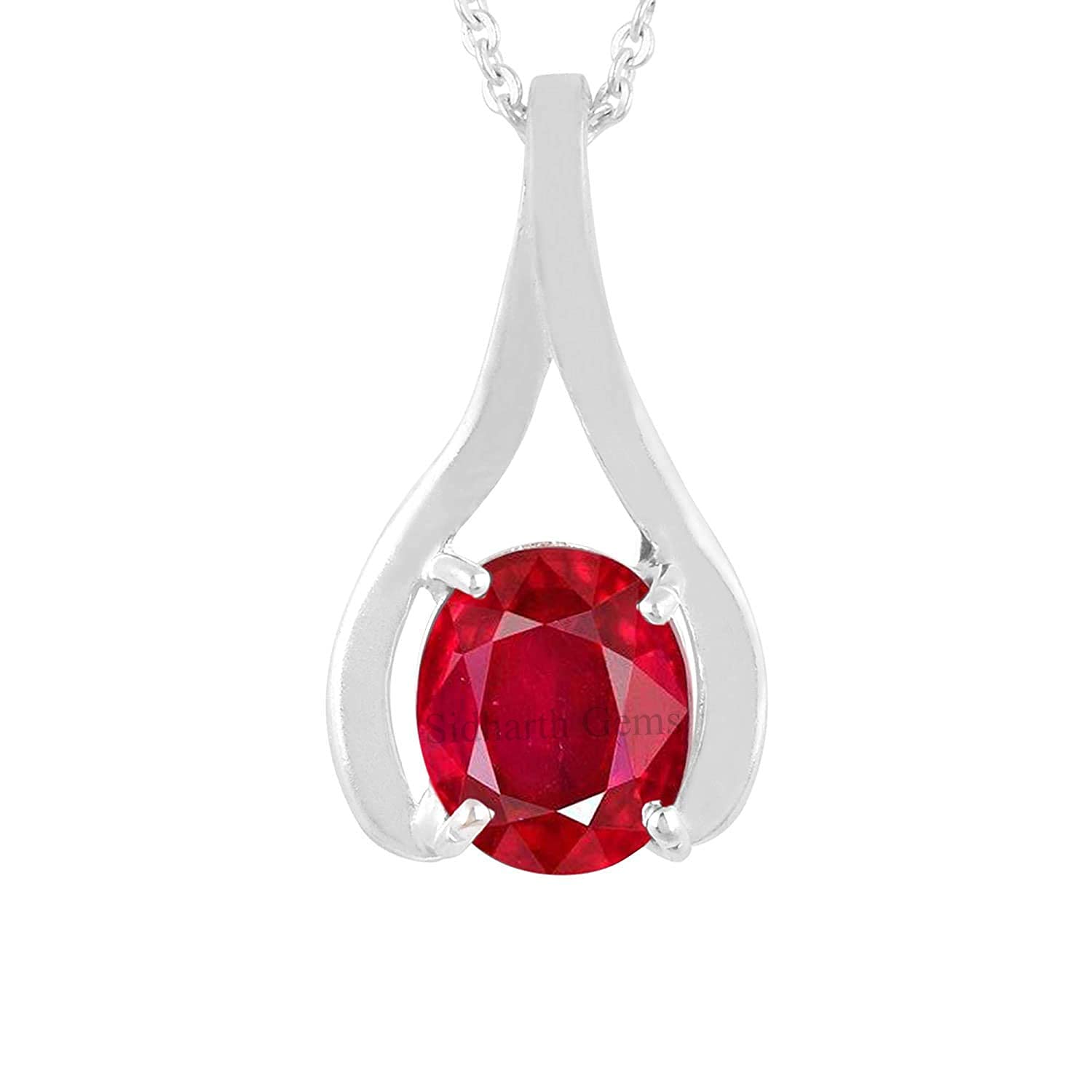 Buy Akshita gems 8.25 Ratti Ruby Pendant/Locket (Maanik/Manikya Stone ...