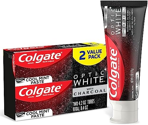 Colgate Optic White with Charcoal Whitening Toothpaste, Cool Mint ...
