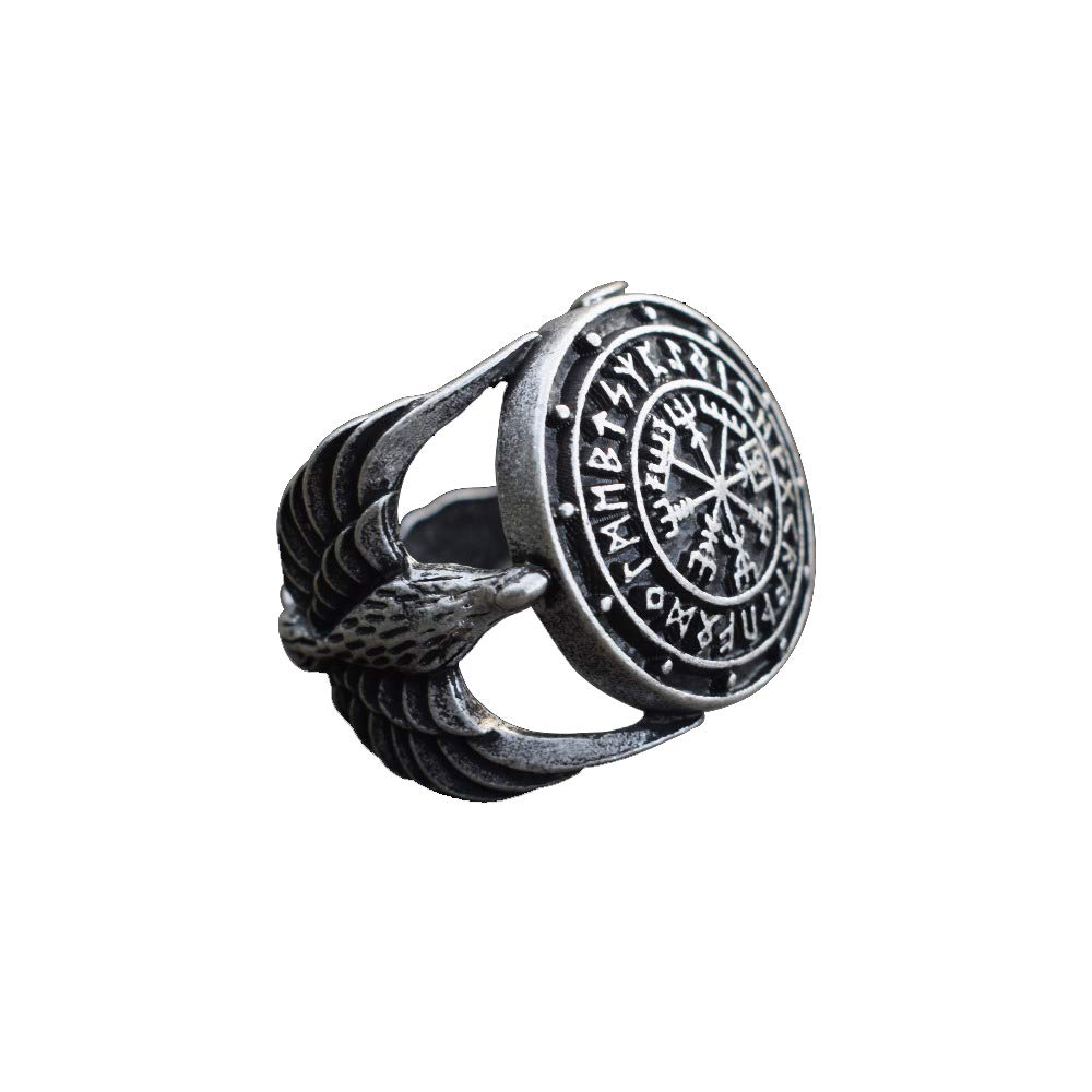 Buy SanLanVegvisir Ring Triskele Ring Norse Viking Ring Magic Compass ...