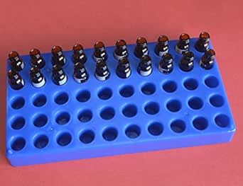 Vials Rack For 1.5 mL Vials, Blue - 50 Holes [1 Piece]: Amazon.com ...