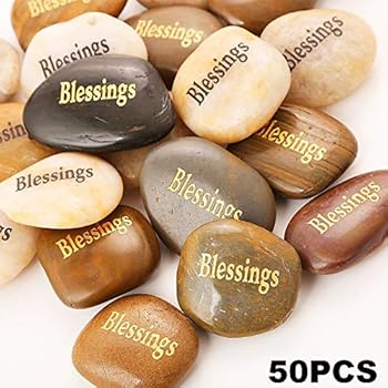 Amazon.com: RockImpact 50PCS Blessings Blessing Rocks Inspirational ...