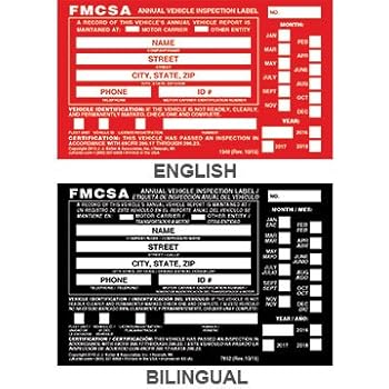 Amazon.com : Annual Vehicle Inspection Label - Aluminum w/ Punch Boxes ...