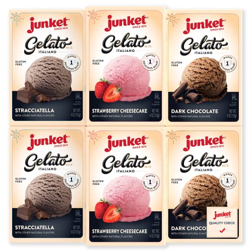 Junket Gelato Mix: Stracciatella (Vanilla Chocolate), Dark Chocolate ...