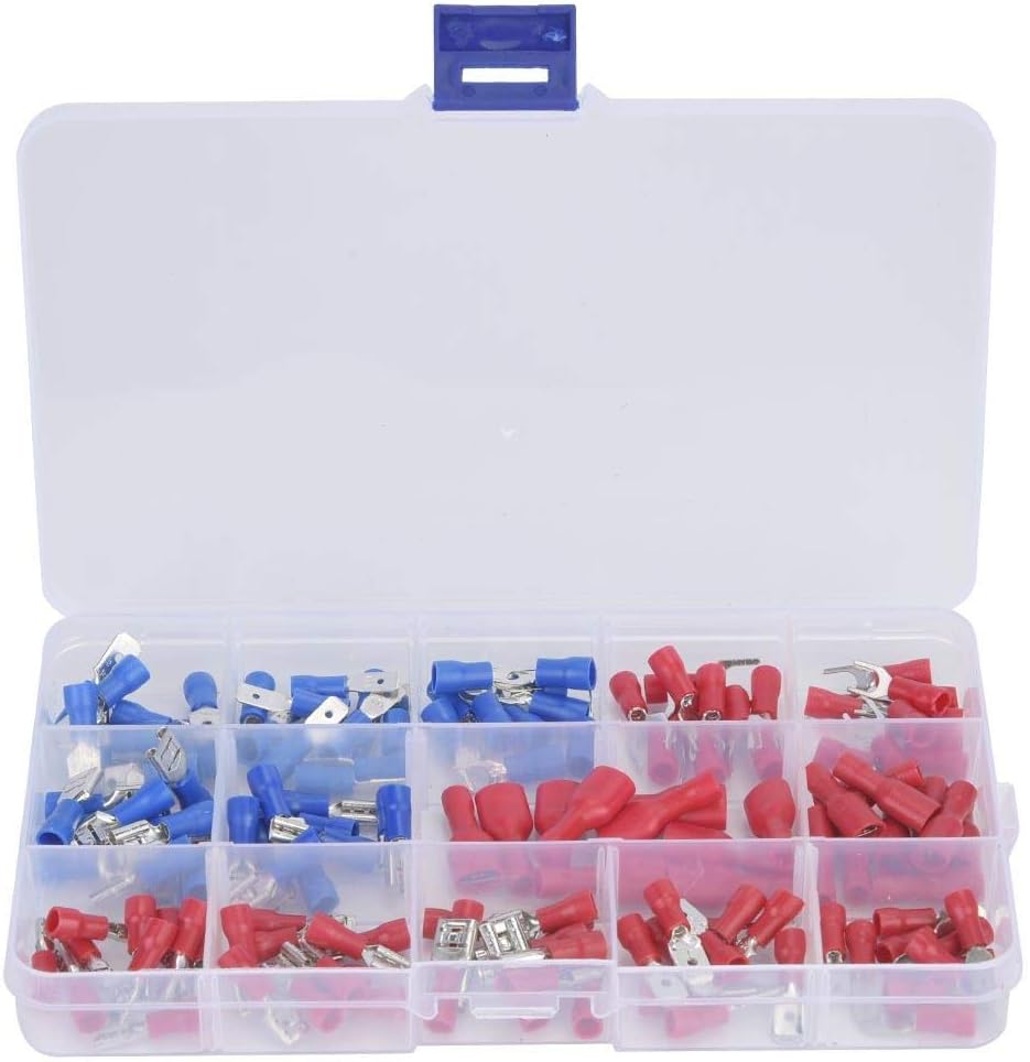 140pcs Insulated Electrical Wire Terminals, Wire Connector Kit ...