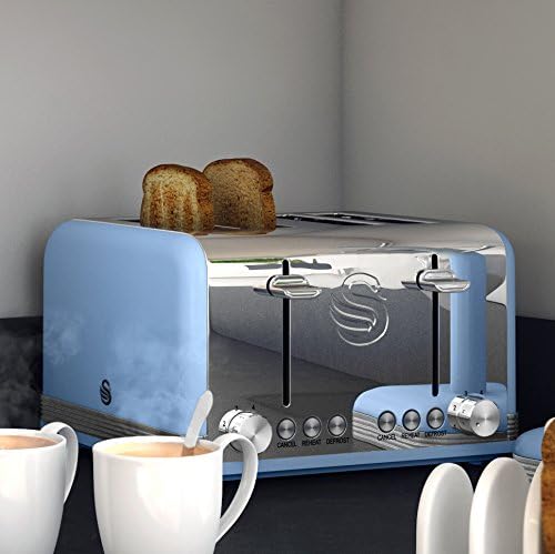 Swan 4 Slice Retro Toaster (Blue) – BigaMart