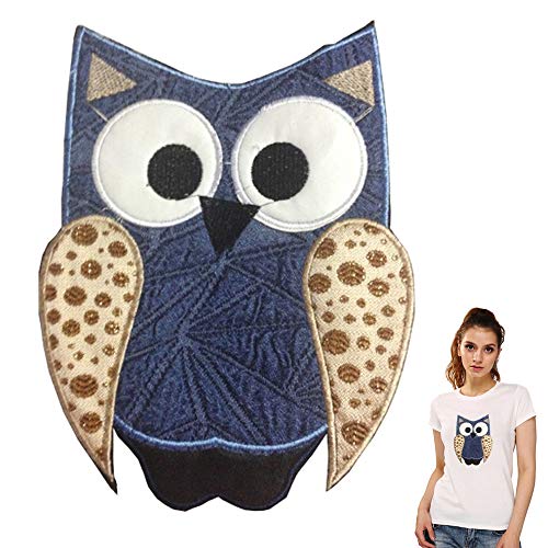 Artem Owl Applique Patches Sew On Patches Sequins Embroidered Sticker Patches for Decoration T ...