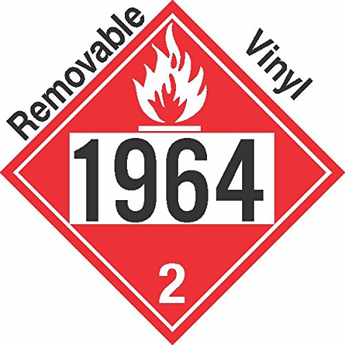 GC Labels-P304c1964, Flammable Gas Class 2.1 UN1964 Removable Vinyl DOT ...