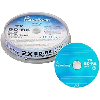 Amazon.com: 10 Pack Smartbuy 2X 25GB Blue Blu-ray BD-RE Rewritable Logo Blank Bluray Disc: Home ...