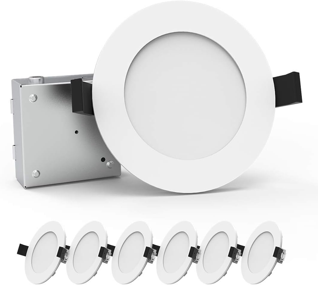 Heybright 6 Pack 6 Inch Recessed Lighting with Driver Box, 12W 80W Eqv ...