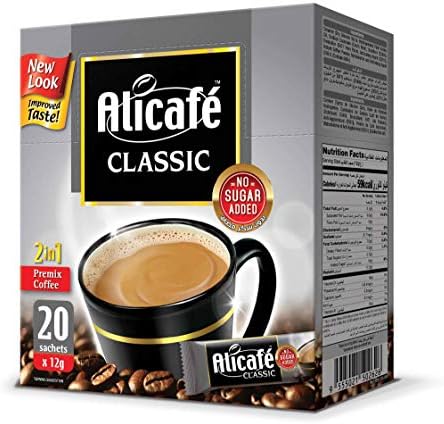 Alicafe Classic 2in1 Instant Coffee Sugar Free Box 12g (20 Sticks ...