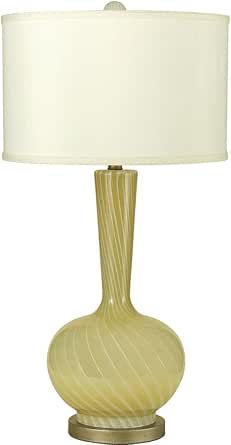 Candice Olson Cleo Table Lamp, Hand Blown Butter Cream Swirl Glass with ...