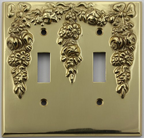 Classic Accents Decorative Polished Brass Two Gang Toggle Light Switch ...
