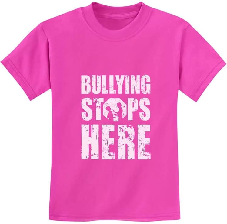 TeeStars - Bullying Stops Here - Wear Pink Against Bullying Kids T ...