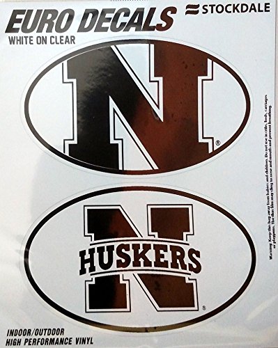 Amazon.com : Nebraska Cornhuskers Huskers 2-Pack EURO STYLE Vinyl Oval ...