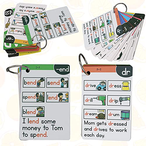 Phonics Games with Pictures & Sentences for Kids, Flash Cards for 3-8 ...