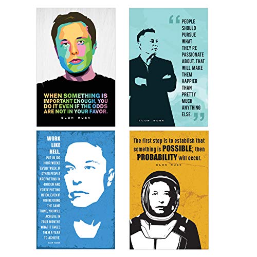 Chaka Chaundh - Suitable Elon musk Posters for room - Set of 4 ...