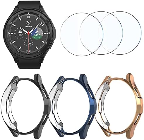[3+3] Pack Case with Screen Protector for Samsung Galaxy Watch 4 ...