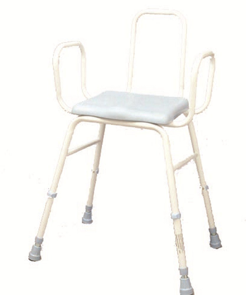 NRS Healthcare Polyurethane Perching Stool with Armrests and Backrest ...