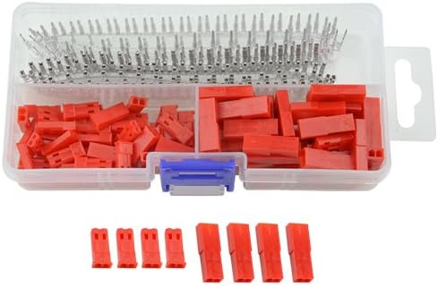 XINGYHENG 360Pcs 2-Pin Female & Male Red Plug Housing Crimp Terminal Connector Kit Compatible ...