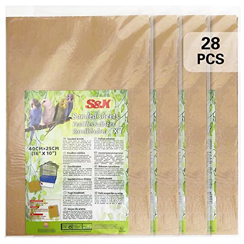 S&X Gravel Paper for Bird Cage 30-Pack 15" x 9.5" Bird Cage Liners ...
